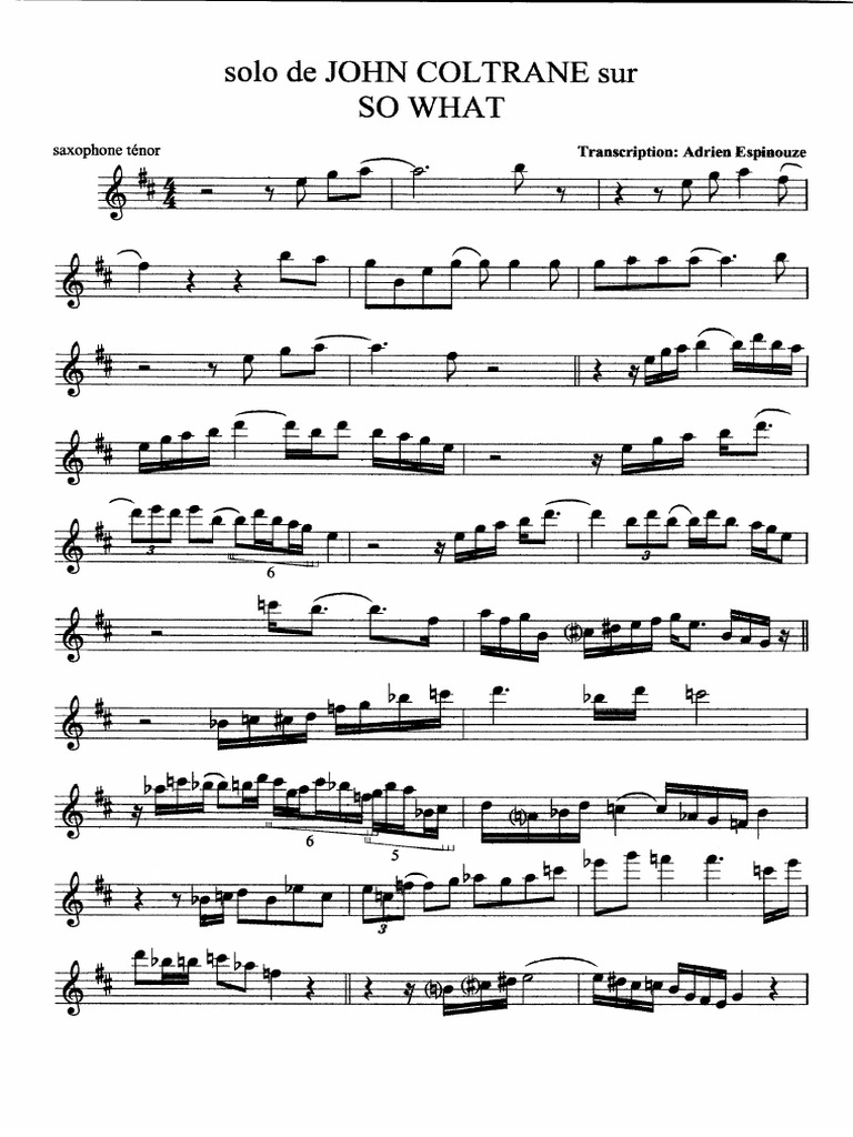 So What - Coltrane Solo PDF | PDF