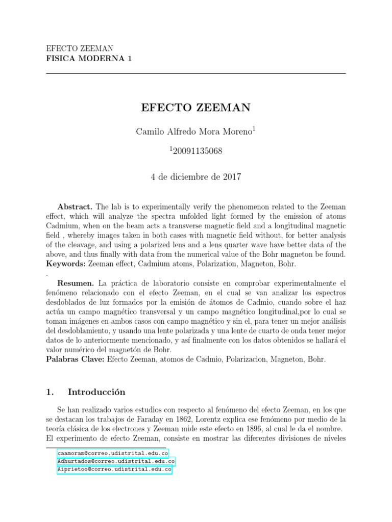 Efecto Zeeman | PDF | Filtro óptico | Ligero