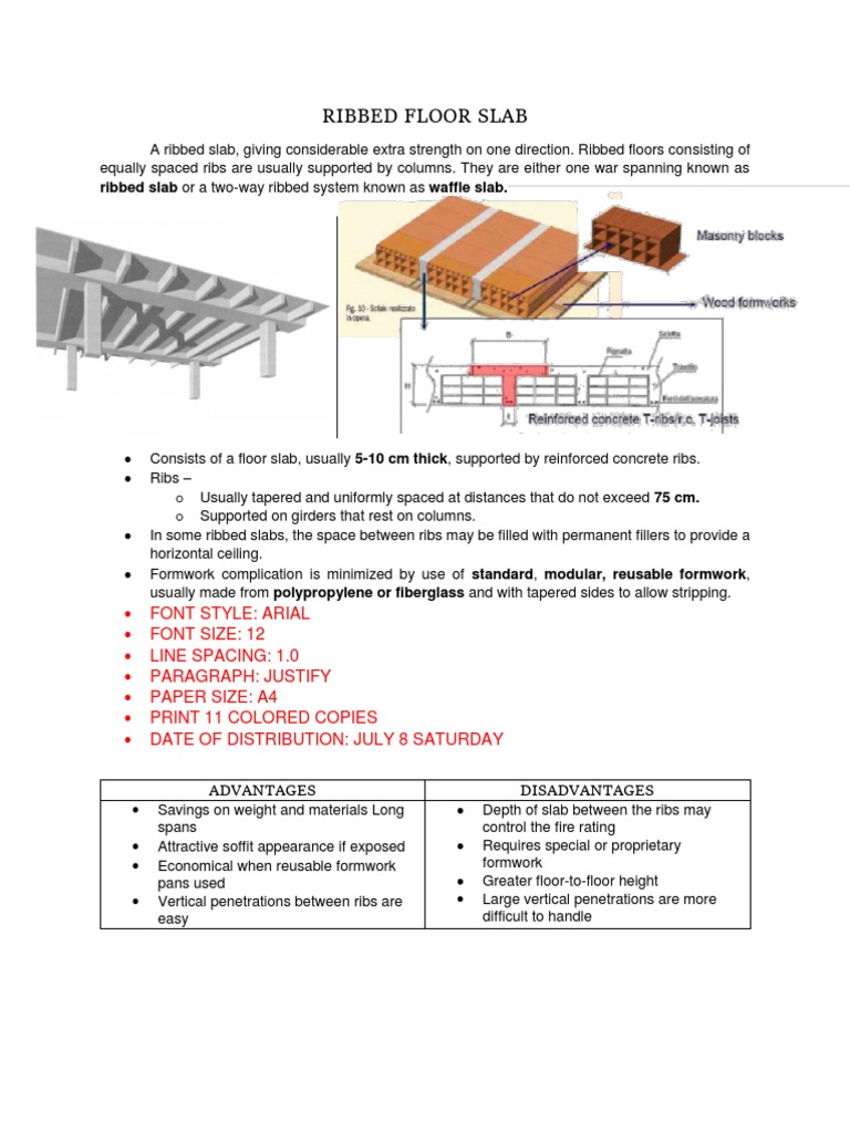 Ribbed Floor Slab | PDF