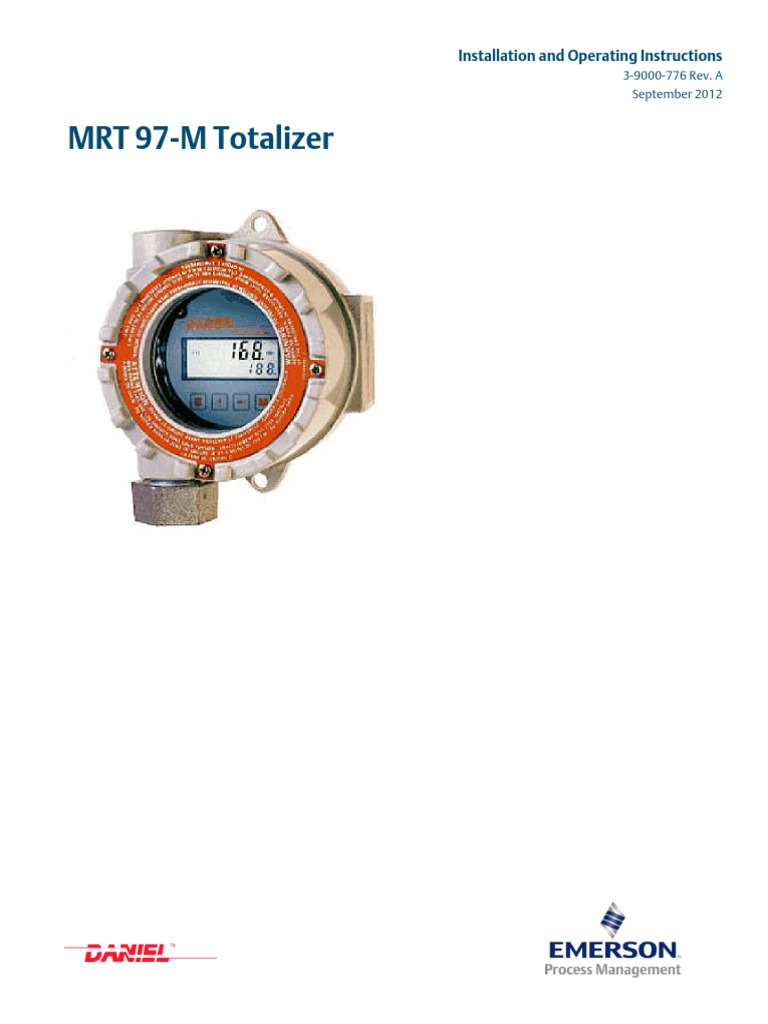 Installation and Operating Instructions for the MRT 97-M Totalizer ...