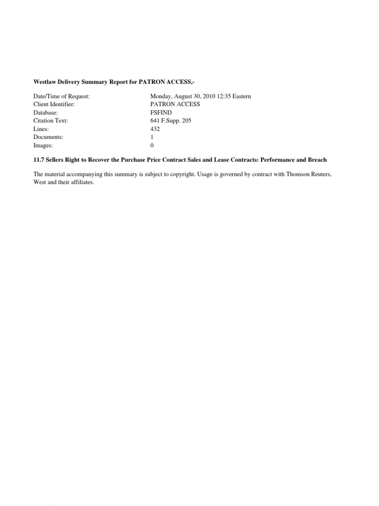 C.R.daniels Inc V.yazoo Mfg. Co. Inc. 641 F.supp.205 1986 | PDF | Sales ...