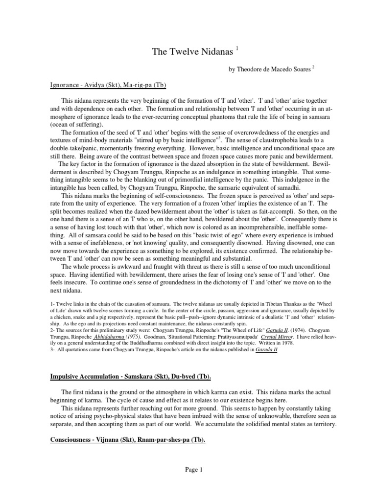 The Twelve Nidanas | Download Free PDF | Karma | Religious ...