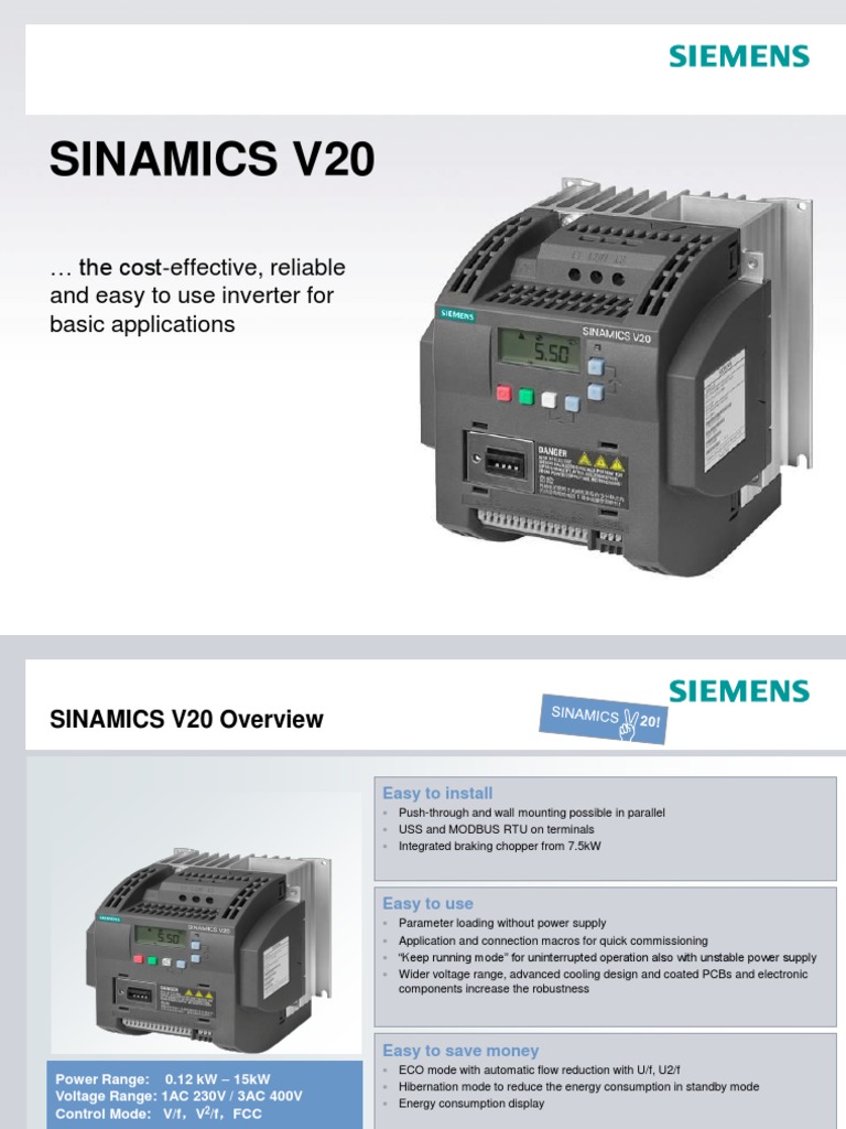 SINAMICS-V20.pdf | Bipolar Junction Transistor | Power Supply