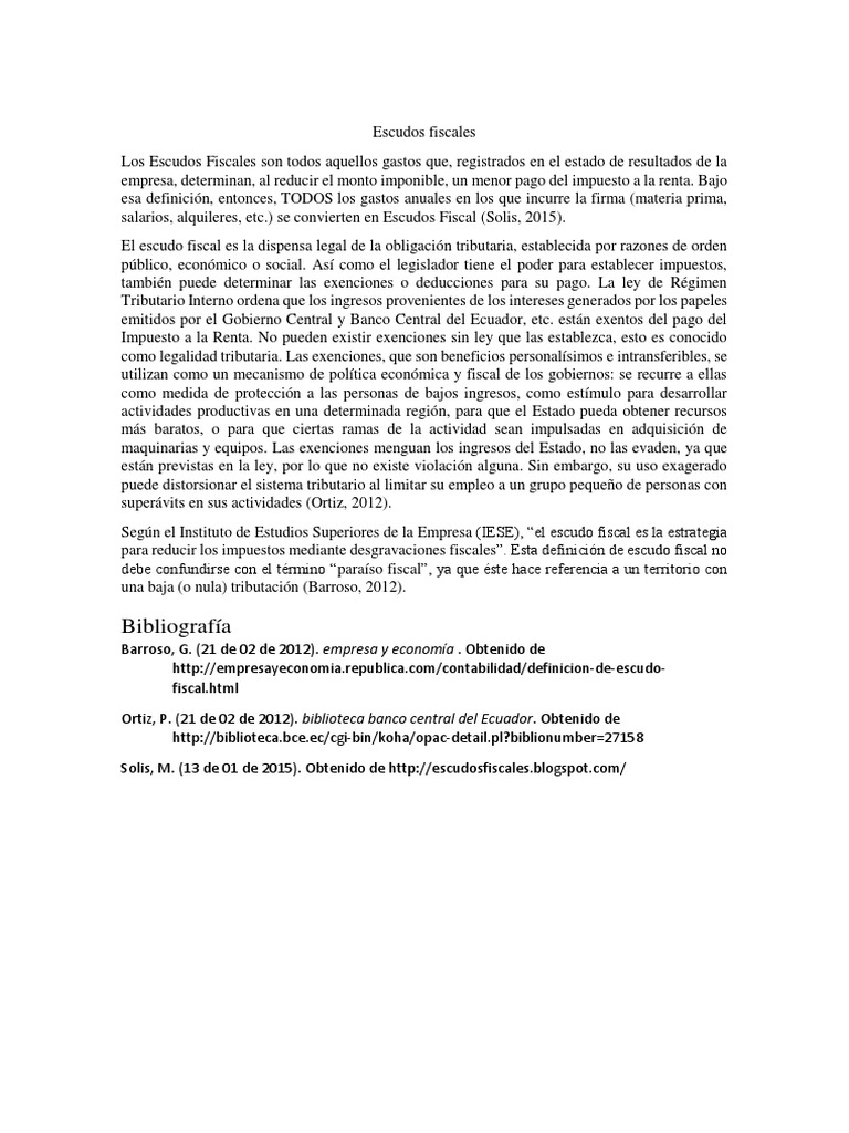 Escudos Fiscales | PDF | Impuesto sobre la renta | Impuestos