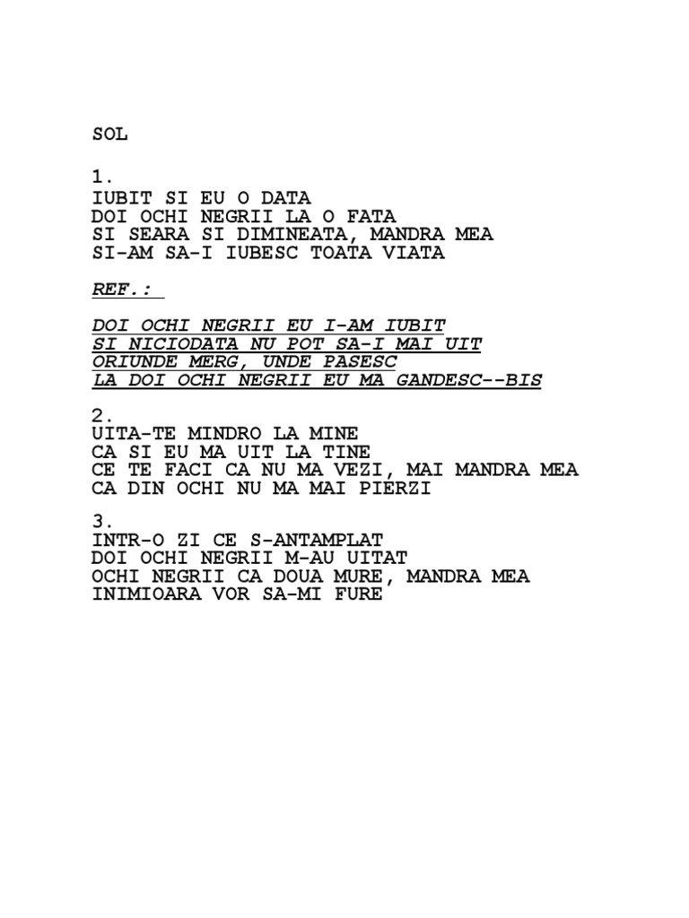 Doi Ochi Negri | PDF