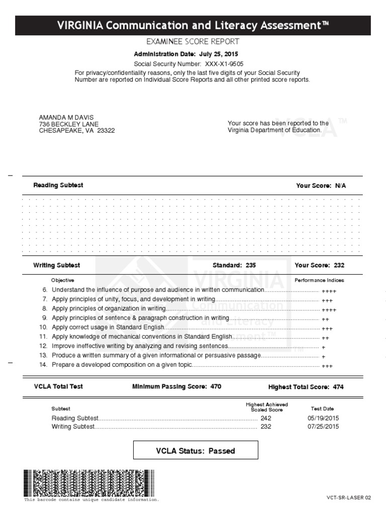 Vcla 474 | PDF | Multiple Choice | Cognition