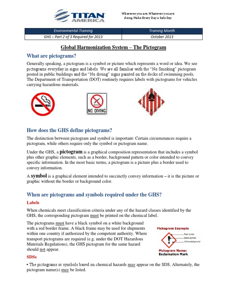 Global Harmonization System - The Pictogram: What Are Pictograms? | PDF