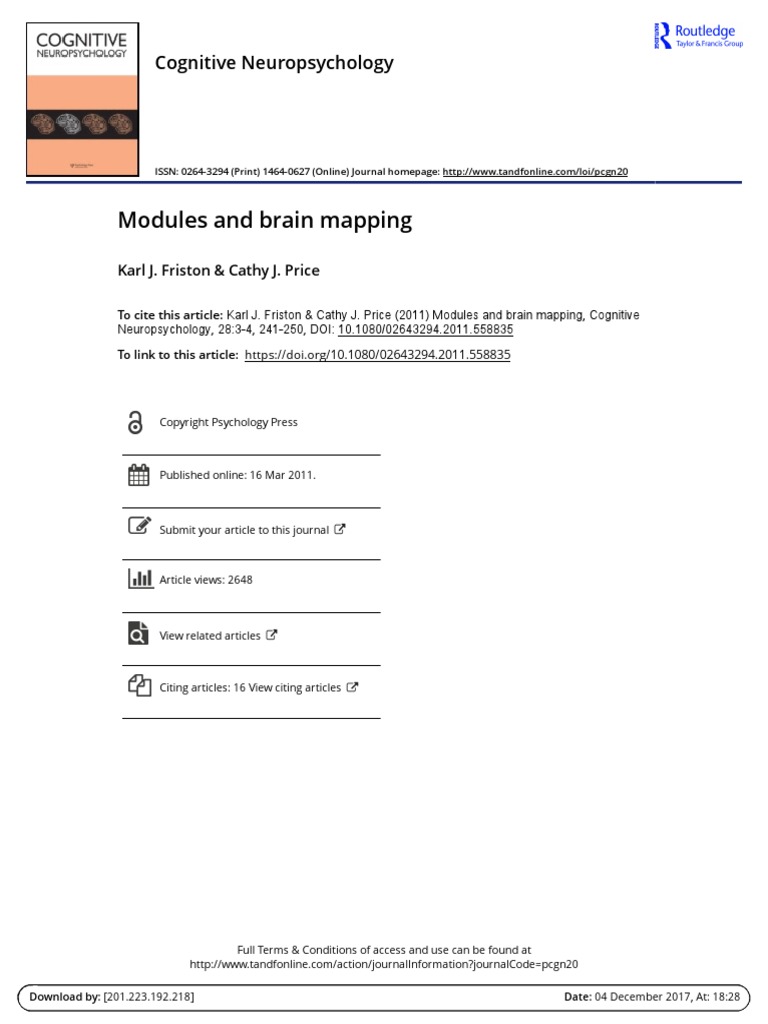 Modules and Brain Mapping | PDF | Modularity | Brain