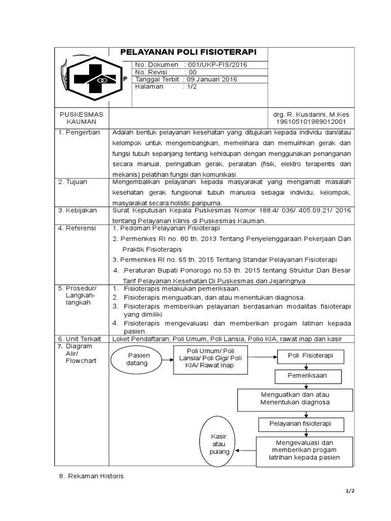 Sop Poli Fisioterapi | PDF | Pengembangan Diri | Sains & Matematika