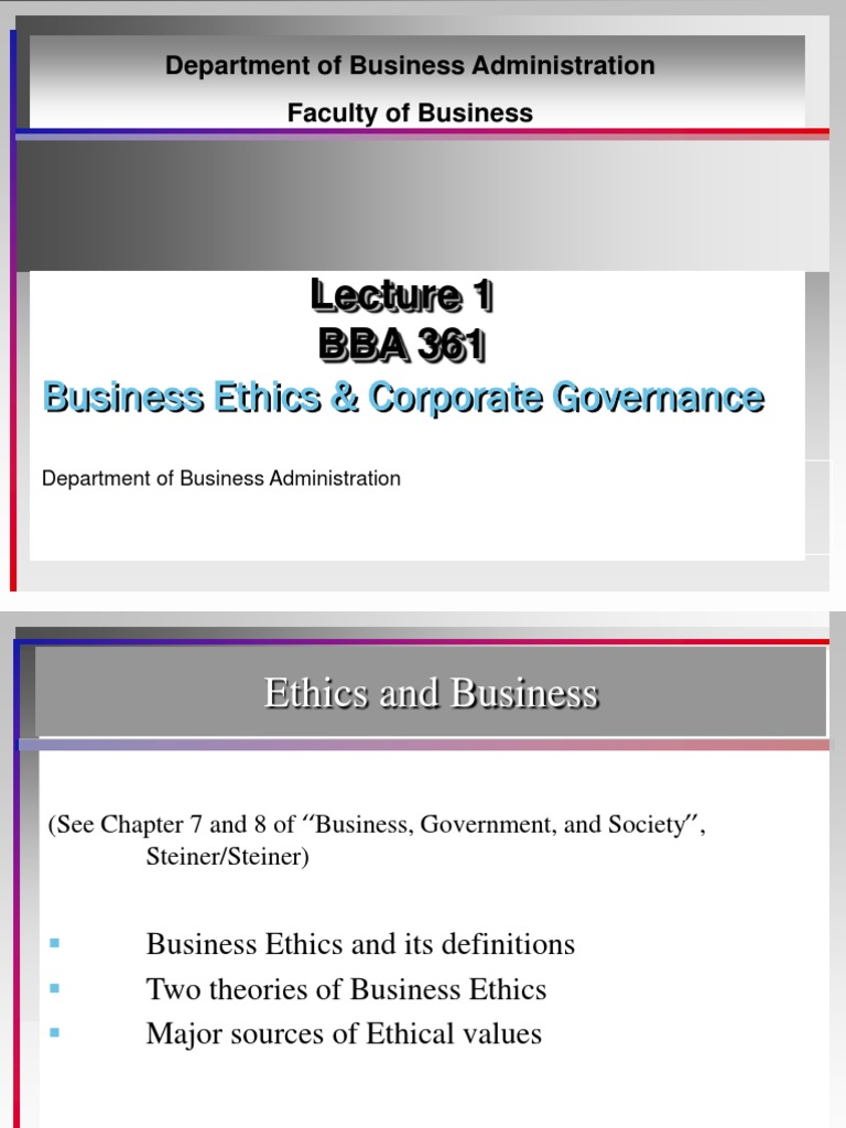 Lecture 1 Foundation of Business Ethics | PDF | Value (Ethics) | Virtue