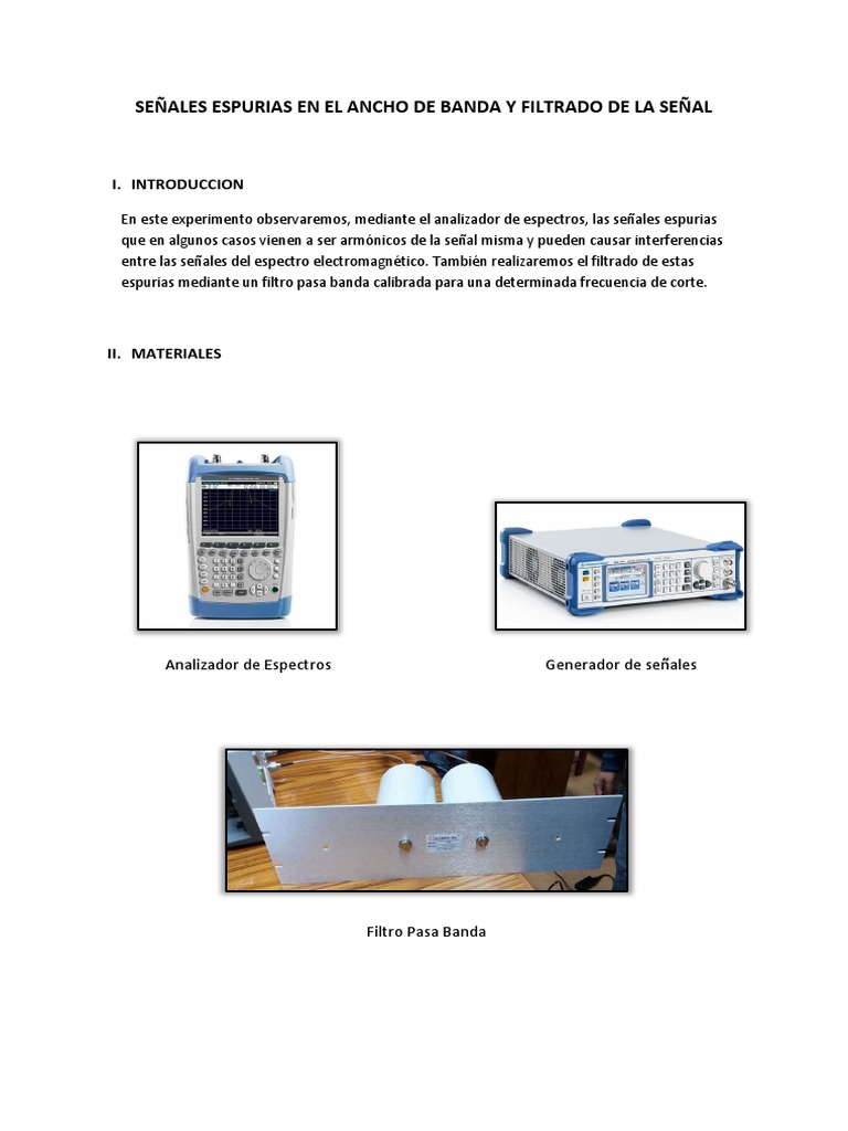 Señales Espurias en El Ancho de Banda y Filtrado de La Señal | PDF ...