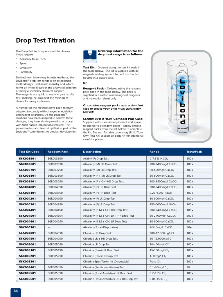 Drop Test Titration | PDF | Chlorine | Sets Of Chemical Elements