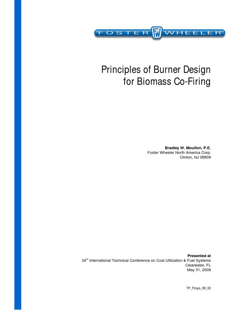 Burner Design For Biomass Co-Firing | PDF | Biomass | Coal