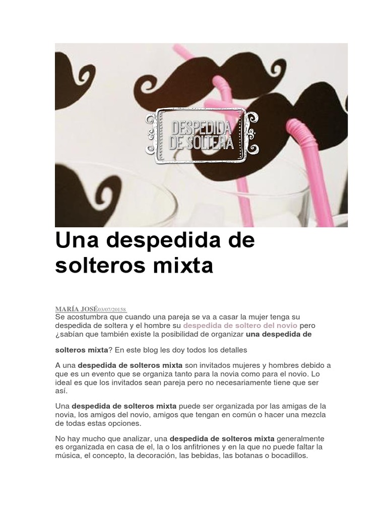 Una Despedida de Solteros Mixta | PDF