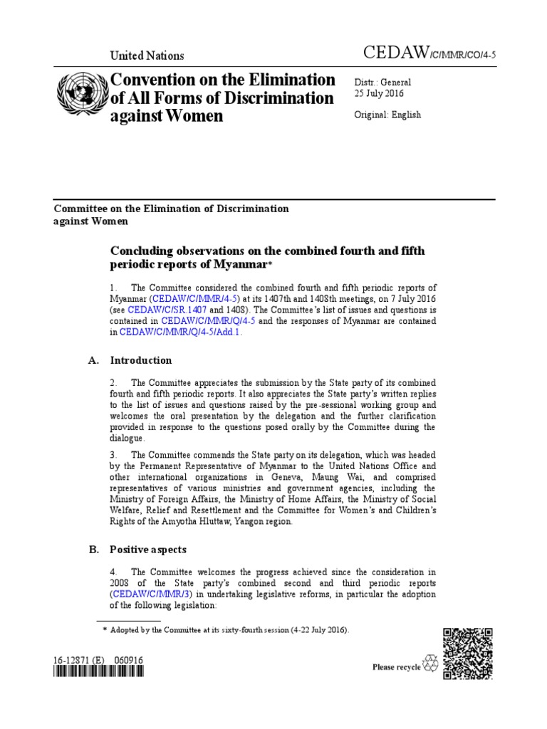 Convention On The Elimination of All Forms of Discrimination Against ...