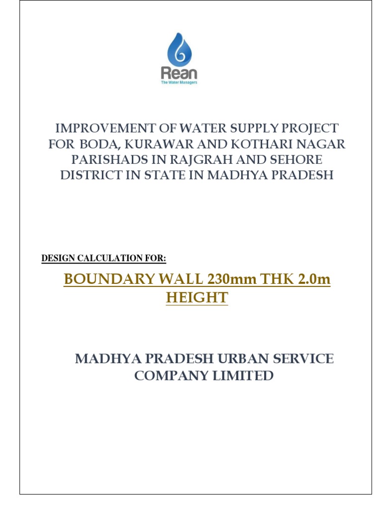 1a Boundary Wall Design Calculation | PDF | Bending | Reinforced Concrete