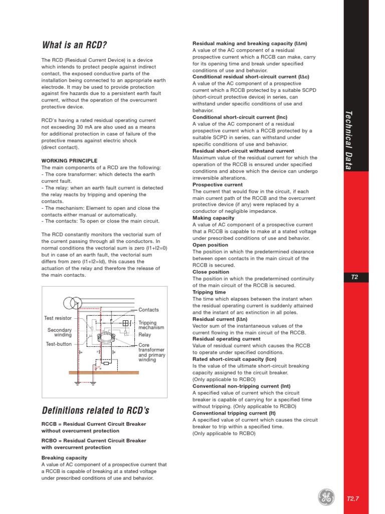 RCD Types and Characteristics Overview | PDF | Electric Current | Relay