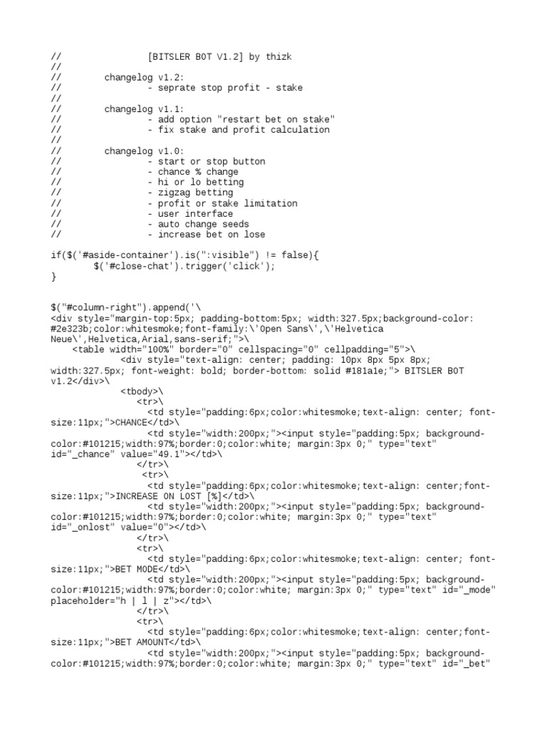 Bitsler 0.001 BTC Script | Download Free PDF | Computing | Software