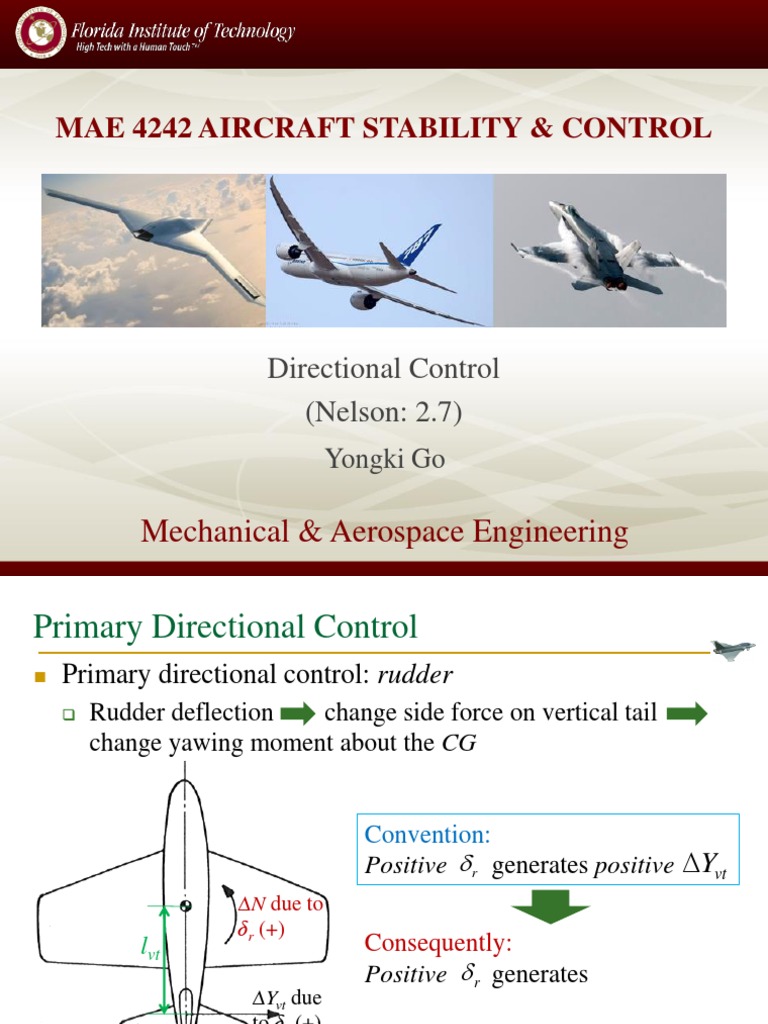 MAE4242 - Ch06 - Directional Control PDF | PDF | Rudder | Flight ...