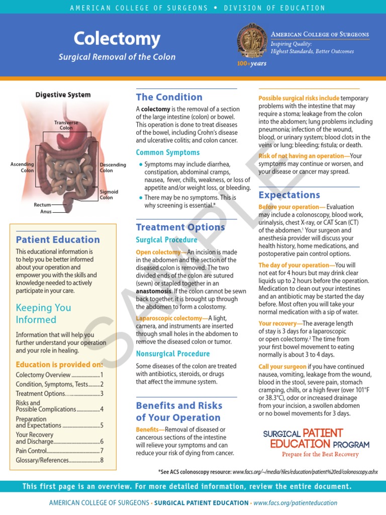2015 Colectomy Brochure FINAL | Download Free PDF | Colorectal Cancer ...