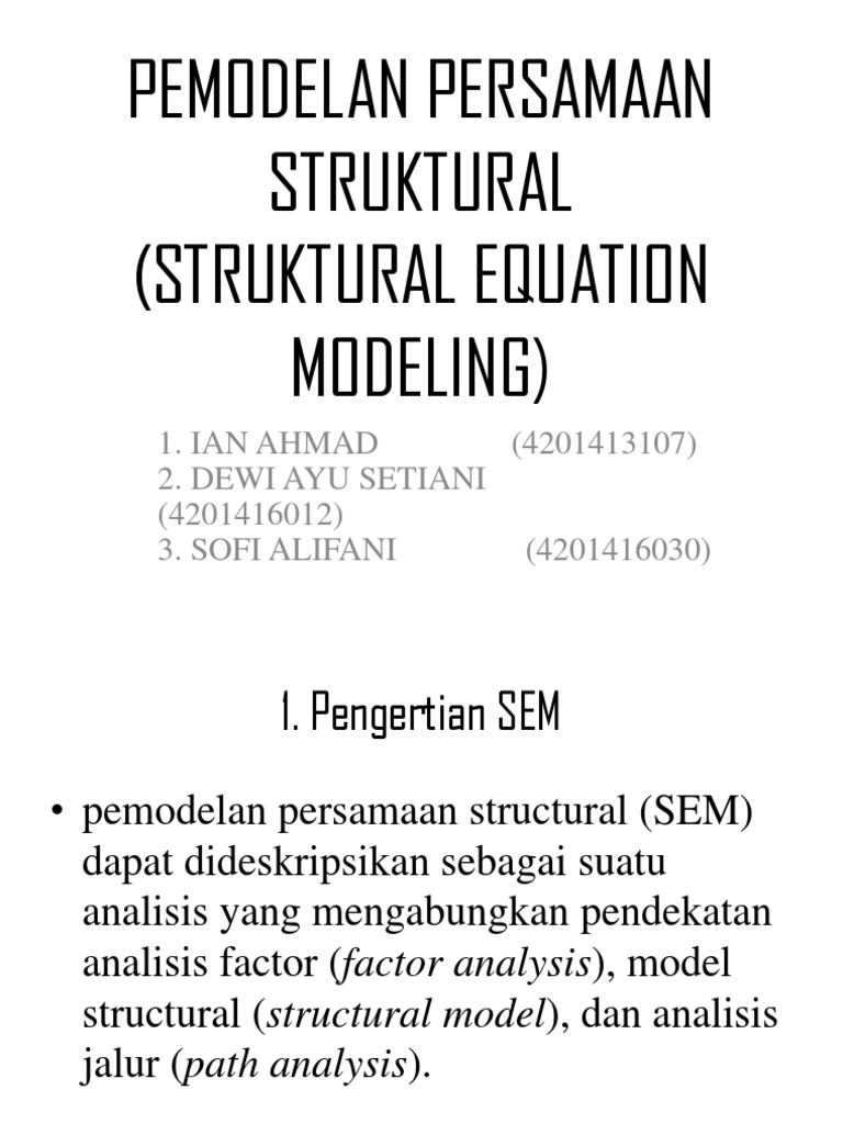 Kel.10 Pemodelan Persamaan Struktural | PDF