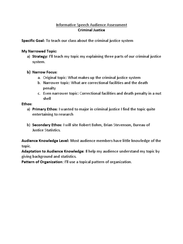 Informative Full Sentence Outline Example-2 | PDF | Criminal Justice ...