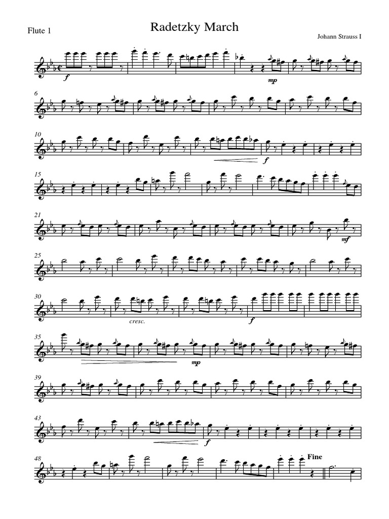 Radetzky March: Flute 1 | PDF | Compositions | March Music