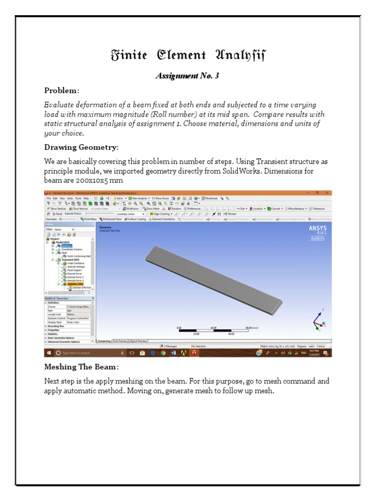 Introduction To Transient Structural Module - Ansys 18.2 | PDF ...