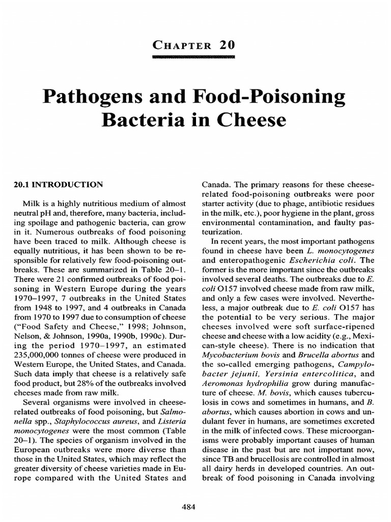 20 Pathogens and Food Poisoning Bacteria in Cheese | PDF | Cheese ...