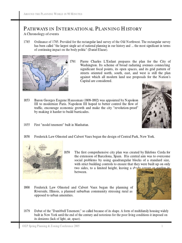 PLANNING HISTORY TIMELINE FROM 1785 TO 1952 | PDF | Zoning | Urban Renewal