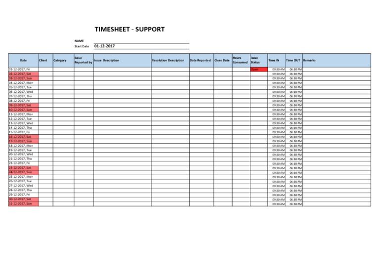 Time Sheet Template | PDF