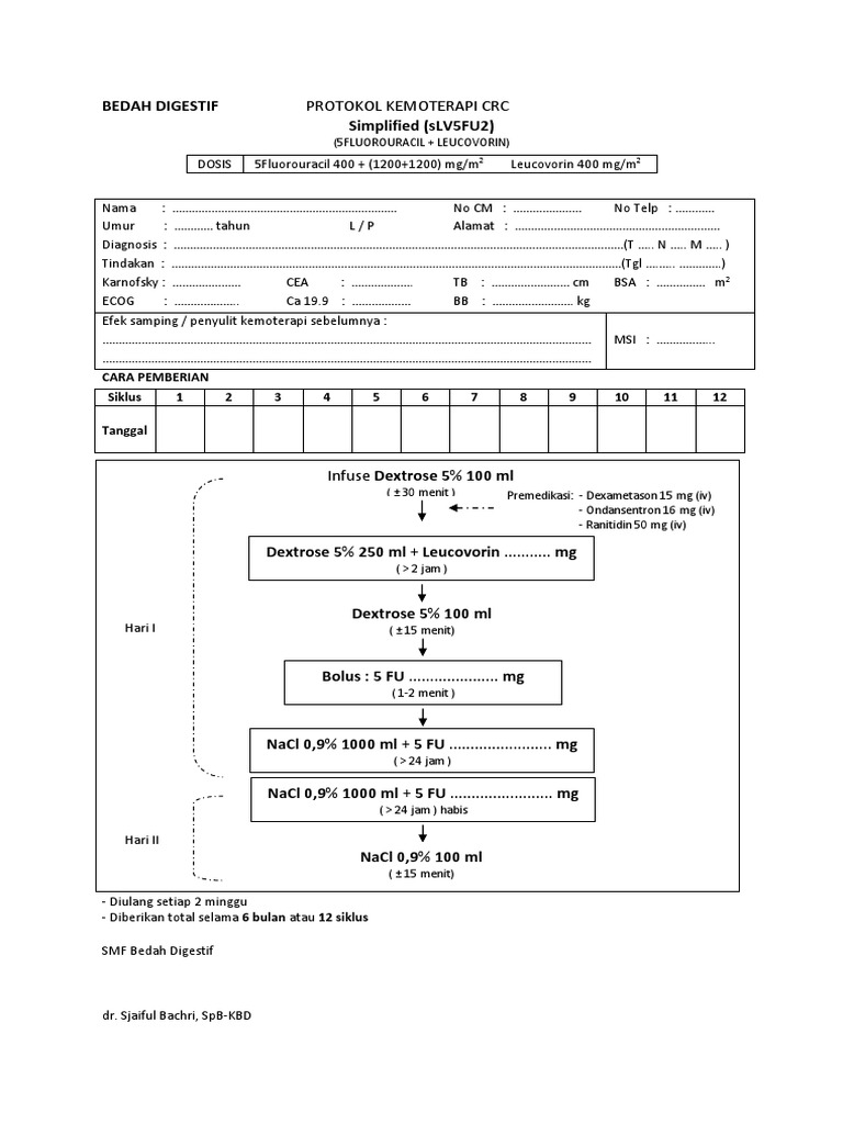 Protokol Kemoterapi CRC | PDF