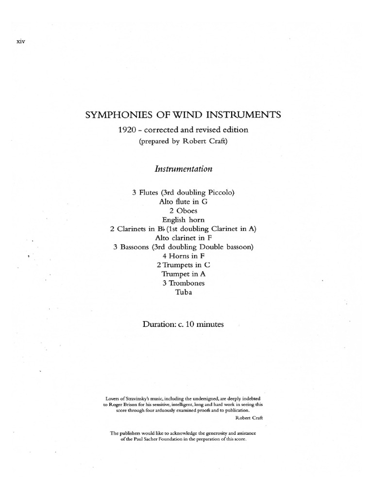 Stravinsky-Symphonies of Wind Instruments-1947 | PDF