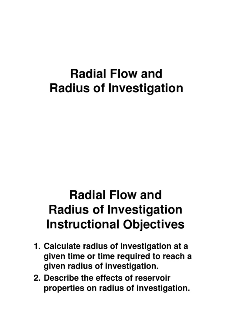 Radius of Investigation in Radial Flow | PDF | Petroleum Reservoir ...