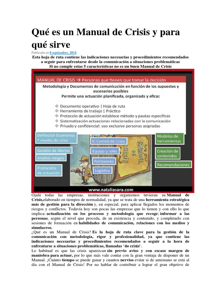 Qué Es Un Manual de Crisis y para Qué | PDF | Toma de decisiones ...