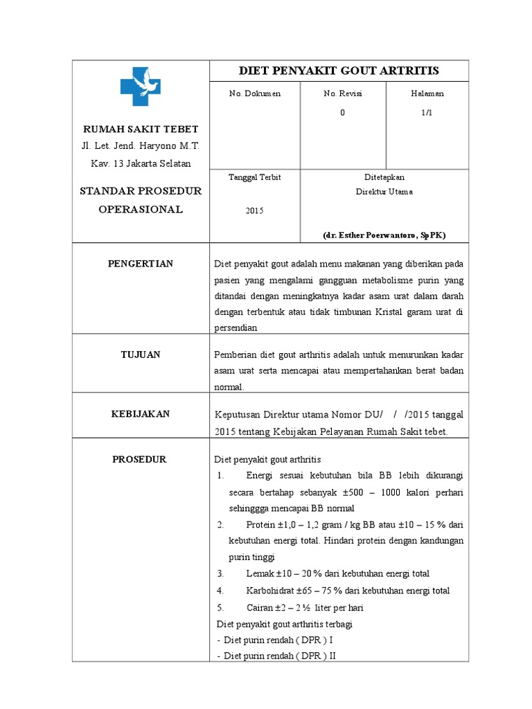 Spo Diet Penyakit Gout Artritis | PDF | Sains & Matematika | Teknologi & Rekayasa