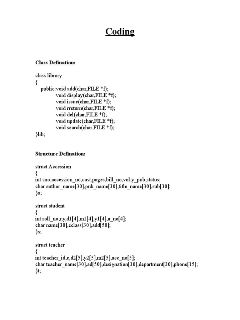 Coding: Class Defination | PDF