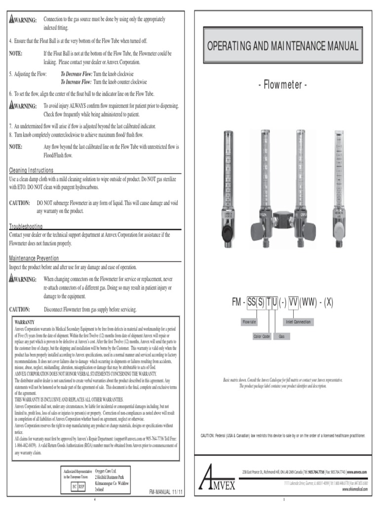 Amvex Flowmeter Manual PDF | PDF | Flow Measurement | Calibration