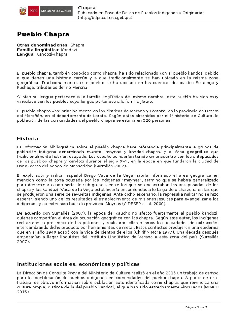 Bdpi-Pueblo Indigena - Chapra | PDF
