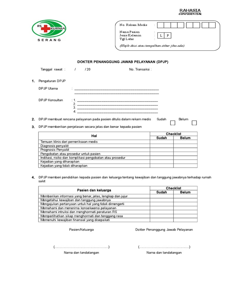 Formulir DPJP | PDF