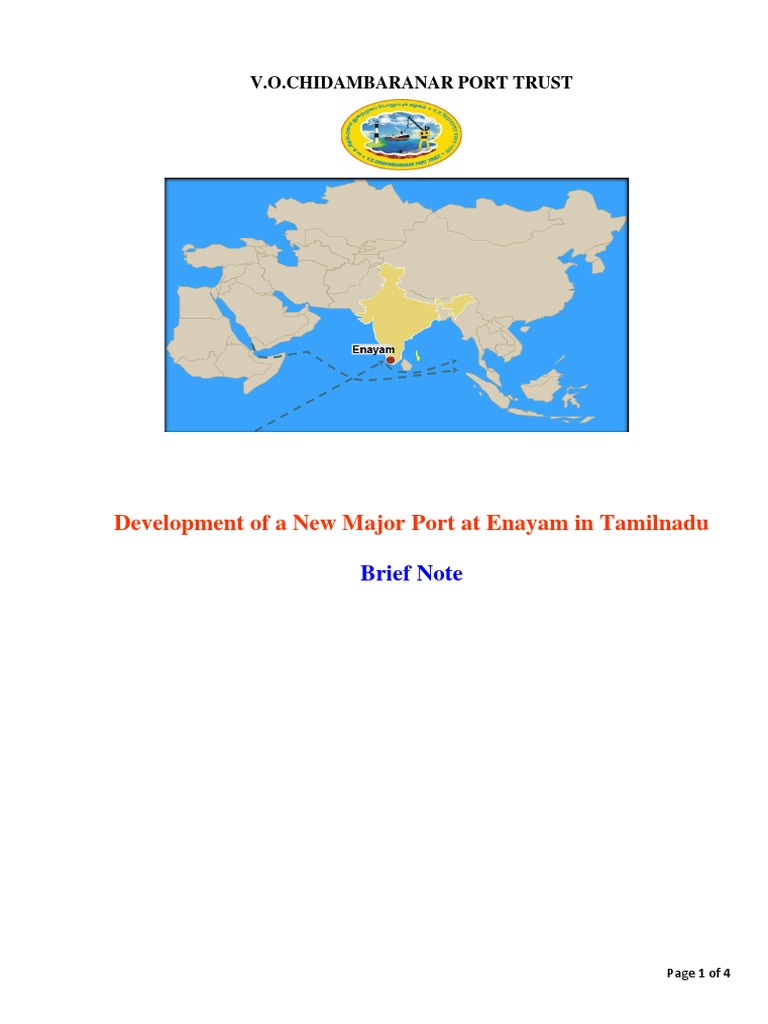 Development of A New Major Port at Enayam in Tamilnadu: V.O ...