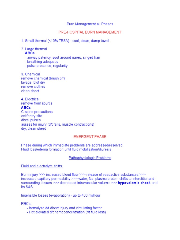 Burn Management All Phases | Download Free PDF | Burn | Shock (Circulatory)