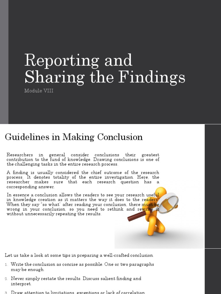 Reporting and Sharing The Findings | PDF | Qualitative Research | Scientific Method