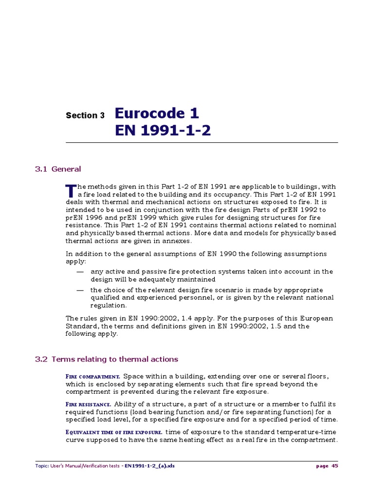 Eu - 1 En1991-1-2 | PDF | Heat Transfer | Heat