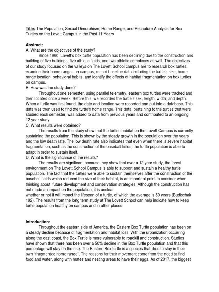 BT 4 - Final 2 | PDF | Turtle | Sexual Dimorphism