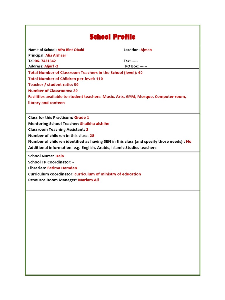 School Profile | PDF