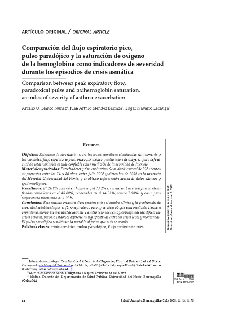 Pulso Paradojico | PDF | Asma | Fisiología