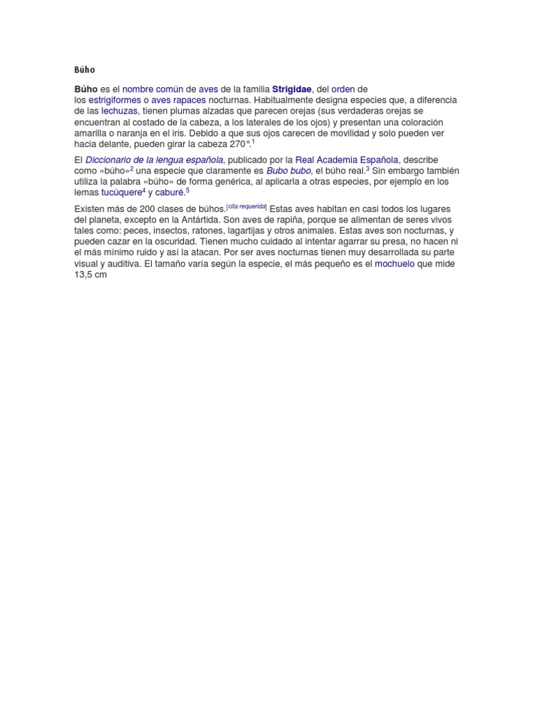 Características y Hábitat del Búho | PDF