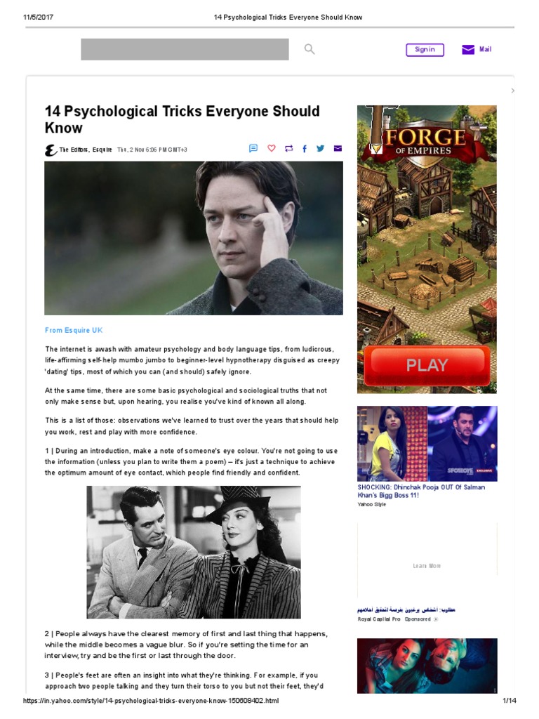 14 Essential Psychological Tricks | PDF | Sports | Leisure