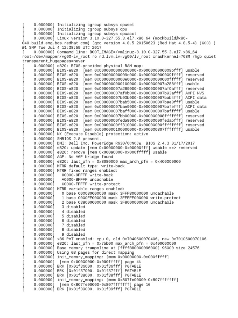 Vmcore Dmesg | PDF | Central Processing Unit | Booting
